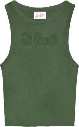 MC2 Saint Barth Femme, Tops, Vert, Taille: 38 FR Ada Ribbed Tank Top