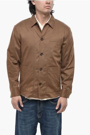 Paolo Pecora Cotton-Blend Overshirt with Patch Pockets size 48