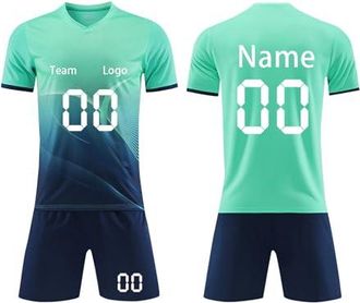 Generic Kit de football personnalis&eacute; pour gar&ccedil;ons, hommes, femmes, jeunes, maillot de football &agrave; manches courtes et short de football, 3-6, L