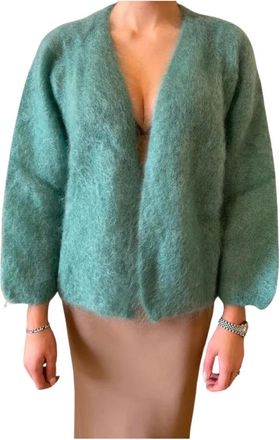 Dixie Femme, Pulls, Vert, Taille: 38 FR Cardigan &agrave; effet peluche