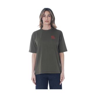 Aspesi T-Shirt aus Baumwolle mit Aufdruck - - Tops - Damen - Gr&uuml;n - S