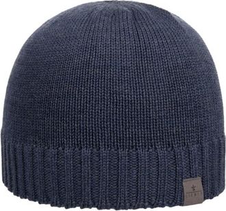 Lierys Bonnet Classic Merino Beanie Femme/Homme - Made in Germany Casquette Forme Melon en Tricot Laine Hiver Automne-Hiver - Taille Unique Denim