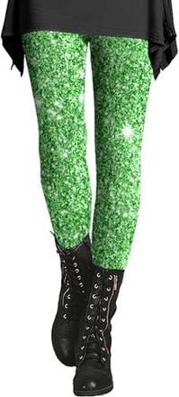 Generic Legging de sport brillant grande taille pour femme, leggings à paillettes, pantalon de survêtement imprimé tendance, pantalon de survêtement confortab