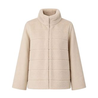 Marella Emmbalia Cropped Kunstpelzjacke - - Jackets - Damen - Beige - L