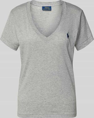 Polo Ralph Lauren T-Shirt mit Label-Stitching und V-Ausschnitt