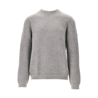 Emporio Armani Pullover aus geb&uuml;rsteter Mohair-Wollmischung - - Knitwear - Herren - Grau - S