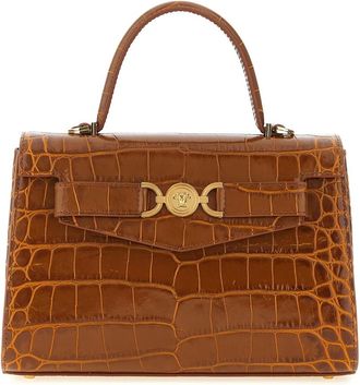 Versace Femme, Sacs, Brun, Taille: ONE Size Medusa 95 Top-Handle Effet Croco