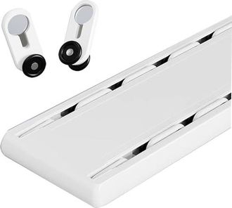 Generic Syst&egrave;me de rail de plafond &agrave; double rideau en aluminium pour la maison et le bureau - Design silencieux et antid&eacute;rapant - Couleur blanche - 110 cm - S