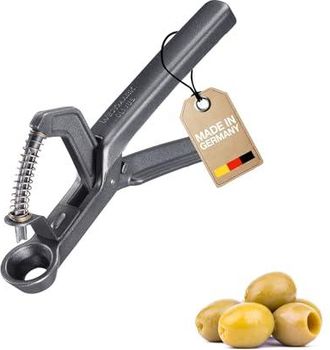 Westmark D&eacute;noyauteur &agrave; Olives Olivus Black Edition - D&eacute;noyauteur pour Petites et Larges Olives - Appareil Pratique Utilisable &agrave; Une Main avec Ressort - Anthrac