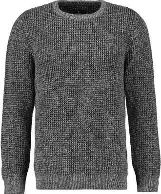Ragman Herren Strickpullover Tweed Grau-Melange-193, 3XL