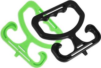 Pretyzoom Lot de 2 Poign&eacute;es de Transport pour Paquet d&Eacute;picerie Porte-Paquet R&eacute;utilisable en Plastique L&eacute;ger Couleurs Noir et Vert Design Antid&eacute;rapant pour Facil