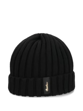 Borsalino bonnet en maille côtelée - Noir
