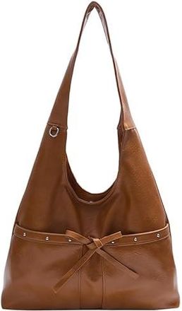 Generic Sac &agrave; bandouli&egrave;re simple en cuir synth&eacute;tique pour femme et fille - Couleur unie - Pour le travail, le shopping, les voyages, marron, 360.00x320.00x110