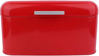 RAGUSO Einfarbig Retro Metall Brotkorb Box Große Kapazität Küche Vorratsbehälter Haushaltsgeräte(rot)