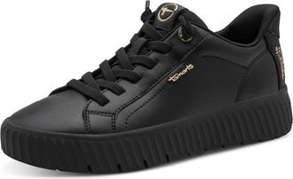 Tamaris Comfort Damen Step IN Leder Sneaker flach zum Schlupfen Wide Fit, Schwarz (Black), 40 EU
