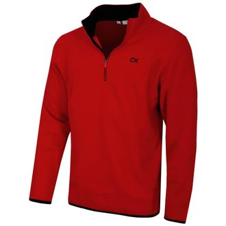 Calvin Klein Herren 2025 Polar Fleece 1/2 Zip Stretch Golfpullover - Rot - XXXL