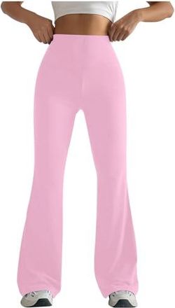 Generic 2025 Legging taille haute pour femme - Pantalon &eacute;vas&eacute; r&eacute;gulier et fixe - Pantalon de yoga actif &agrave; paillettes, Rose, XXL