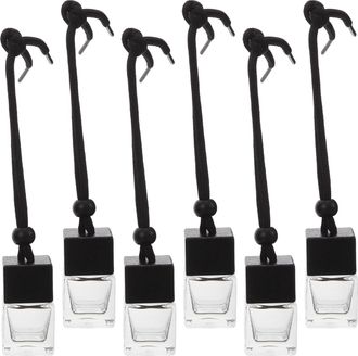 BESPORTBLE 6 St&uuml;ck Leere Auto Parf&uuml;mflaschen Nachf&uuml;llbare Duftflaschen Auto Lufterfrischer Anh&auml;nger Transparent Quadratisch Tragbar und Wiederverwendbar f&uuml;r &Auml;the