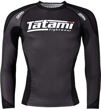 Tatami Rash Guard for Men Technical Black - Fitness No-Gi BJJ MMA Gym Crossfit-Black-s T-Shirt de Compression MMA BJJ Fitness Boxe Boxing