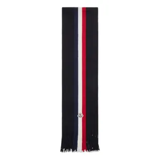 Moncler &Eacute;charpe en Laine Tricolore - Homme - Accessoires - Noir - Taille: ONE Size