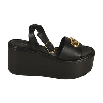 Sergio Rossi Femme, Chaussures, Noir, Taille: 38 1/2 EU Sandales compens&eacute;es