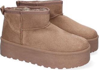 Shoes & Blues Bottines plates pour femme avec plateforme, style australien, doubl&eacute;es de poils, &agrave; bout rond, kaki, 39 EU