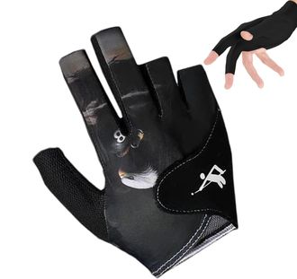 Generico Poolhandschuhe f&uuml;r Damen, Cue, f&uuml;r M&auml;nner, links/rechts, mit atmungsaktiven Halbfinger-Handschuhen | verstellbarer Handschutz f&uuml;r erfahrene Amateure