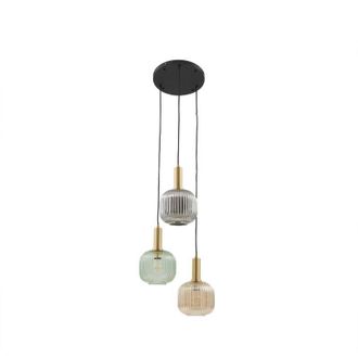 Lindby Suspension &agrave; intensit&eacute; variable Dorotoe en verre pour salon & salle &agrave; manger