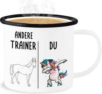 Shirtracer Emaille Becher Blechbecher - Tasse - Andere Trainer Dabbing Einhorn Geschenk Bester Trainer Geschenkideen Handballtrainer Geschenke Fußballtrainer I -