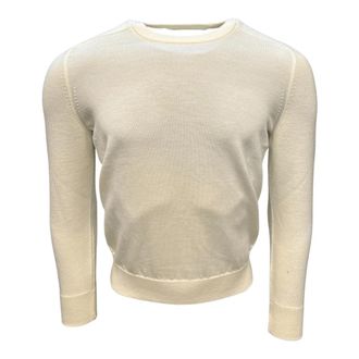 Gran Sasso Gran Sasso- Rainwool- Feinstrick- Rundhals weiss - - Knitwear - Herren - Beige - L