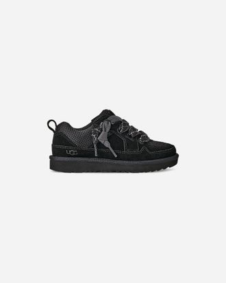 UGG Lo Lowmel f&uuml;r Kinder in Black, Gr&ouml;&szlig;e Wildleder/Textil