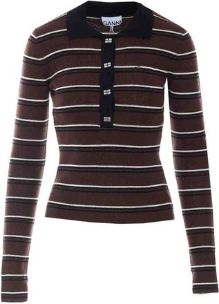 Ganni Poloshirt - Braun