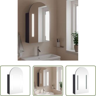 vidaXL LED-Beleuchtung - Spiegelschrank mit LED-Beleuchtung Gew&ouml;lbt Grau 42x13x70 cm