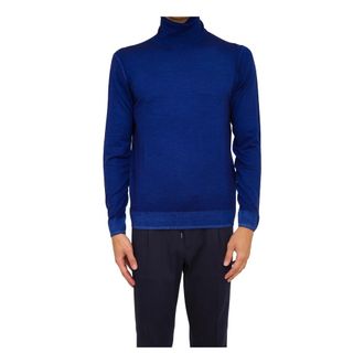 Paolo Pecora Blauer Wollrollkragenpullover - - Knitwear - Herren - Blau - L