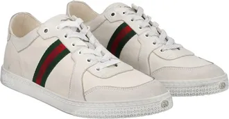 Gucci Stretch Leather-Effect Sneakers - White