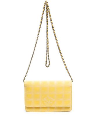Chanel sac &agrave; bandouli&egrave;re New Travel Line &agrave; bride en cha&icirc;ne (2002-2003) - Jaune