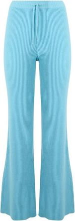 Alberta Ferretti Hellblaue Strickhose mit hoher Taille - - Trousers - Damen - Blau - XS