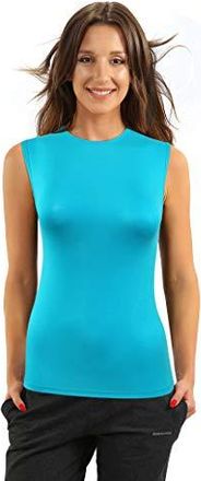 Sesto Senso Femme D&eacute;bardeur sans Manches Col Rond Viscose XL Bleu Clair