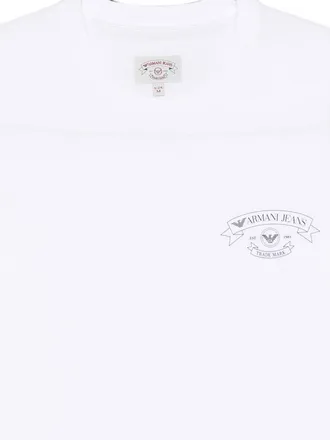Emporio Armani Logo-Embroidered Cotton T-Shirt - White