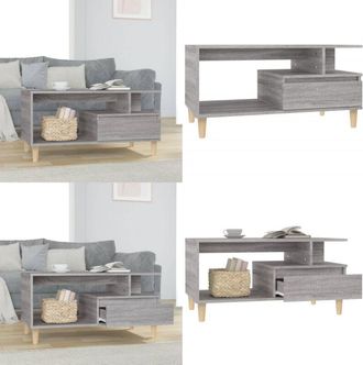vidaXL Vidaxl - Couchtisch Grau Sonoma 90x49x45 cm Holzwerkstoff - Couchtisch - Wohnzimmerschreibtisch - Sidetable - Grau Sonoma - Holzmöbel - Home & Living
