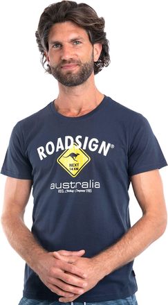 Roadsign Herren T-Shirt mit Logo-Aufdruck und Rundhalsausschnitt, 100% Baumwolle Navy, 3XL