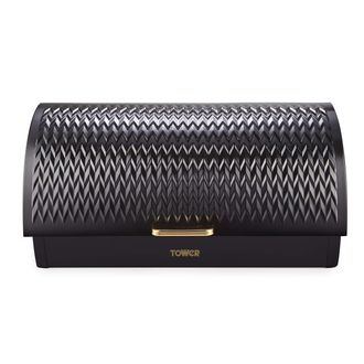 Tower Brotkasten, Edelstahl, Schwarz, Einheitsgr&ouml;&szlig;e, T826090BLK