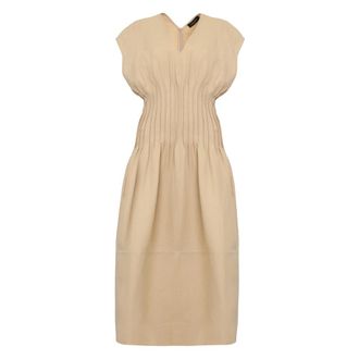 Fabiana Filippi Leinenkleid mit geraffter Taille - - Dresses - Damen - Beige - XS