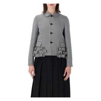 Comme Des Gar&ccedil;ons Femme, Vestes, Multicolore, Taille: 40 FR Veste Gabardine &agrave; Volants