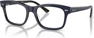 Ray-Ban Burbank Optics Blau Auf Havana Fassung Klar Glas Polarisiert 54-19
