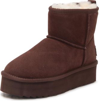 Colors Of California Femme, Chaussures, Brun, Taille: 40 EU Platform Sheepskin Mid Boot
