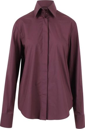 Federica Tosi Femme, Blouses et Chemises, Violet, Taille: 38 FR Chemise &agrave; boutons cach&eacute;s
