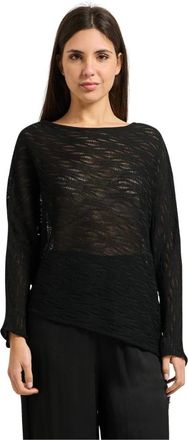 Manila Grace Femme, Blouses et Chemises, Noir, Taille: 40 FR Pull Semi-Transparent