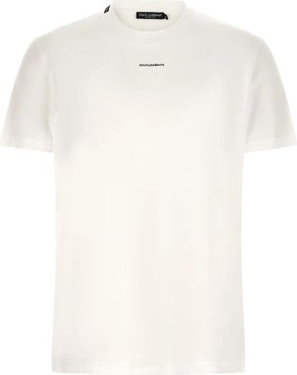 Dolce & Gabbana Homme, Tops, Blanc, Taille: 2XL T-shirt en jersey de coton