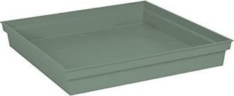 Eda Quadratischer Untersetzer Toskana, 40 cm - für Blumentopf Toskana 50 cm - 40 x 40 x H 5,9 cm - Lorbeergrün